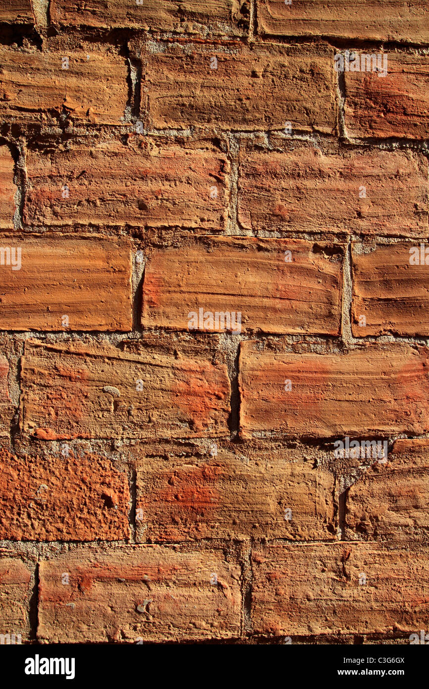 bricks clay soil pavement arrangement traditional Spain closeup Stock ...