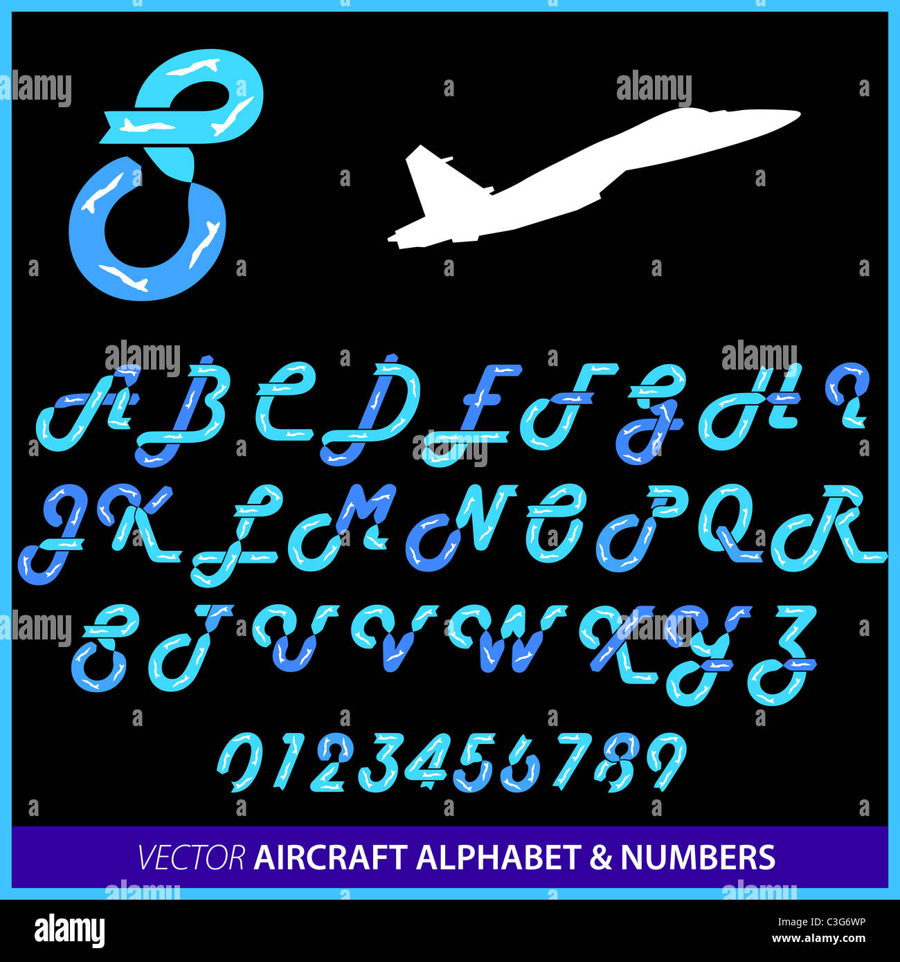 Aerobatics in an airplane alphabet letters and numbers Stock Photo - Alamy