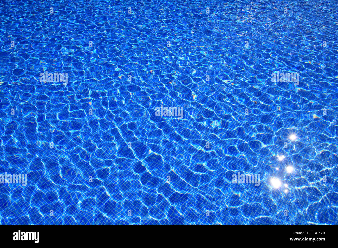blue tiles swimming pool water reflection texture image Stock Photo - Alamy