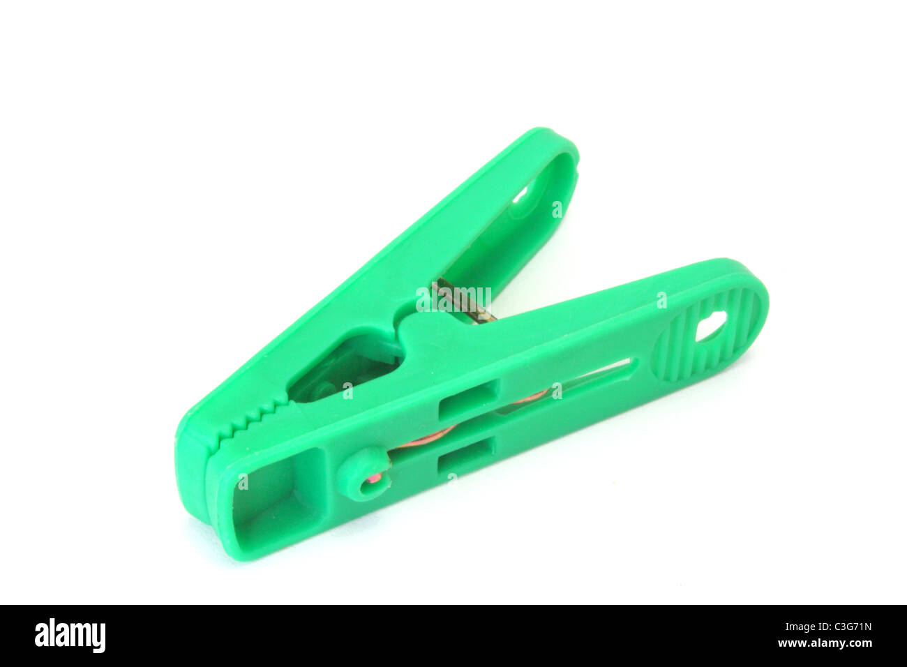 Clothespin on white background. Isolated 3D image Stock Photo - Alamy