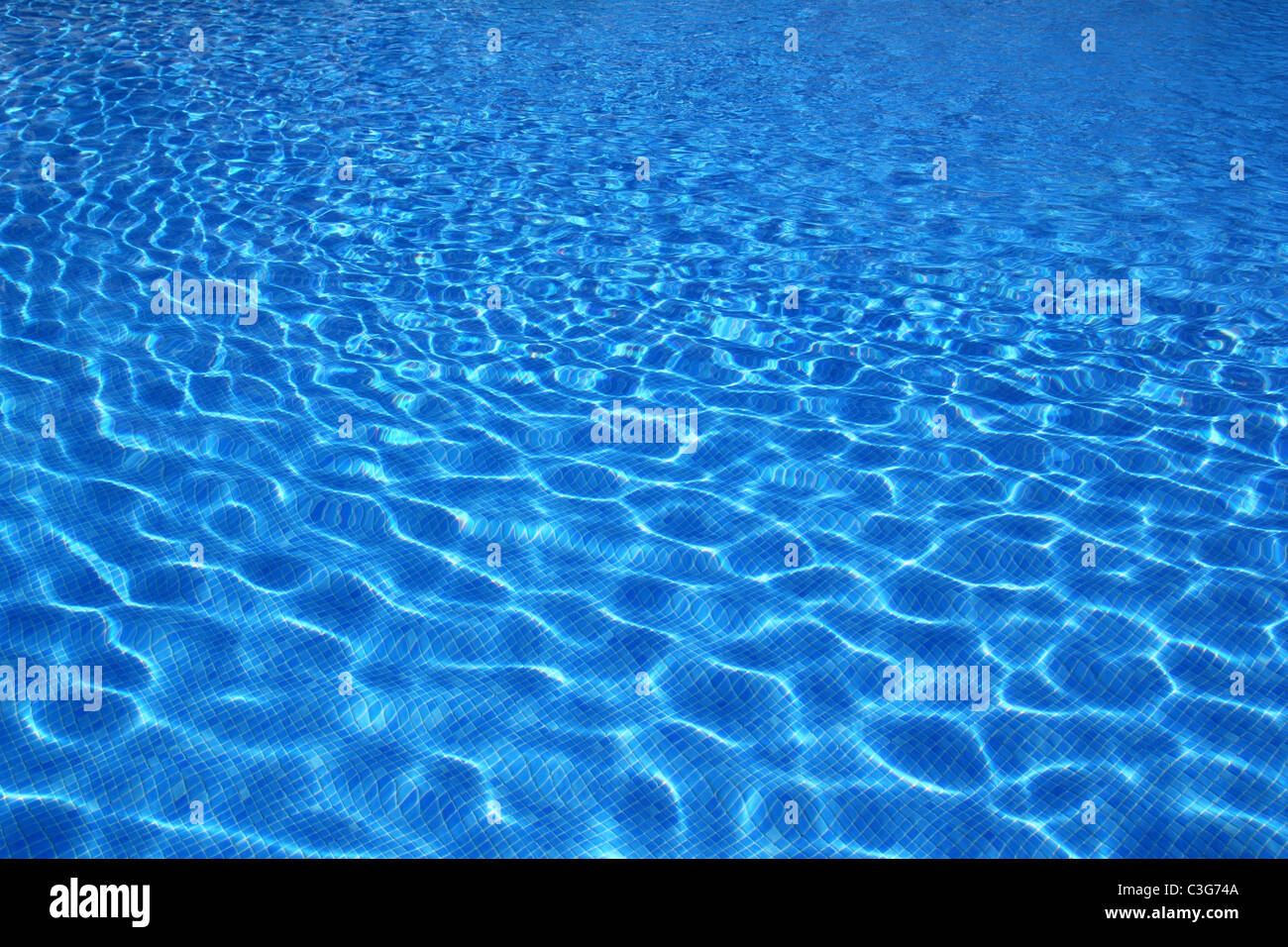 blue tiles swimming pool water reflection texture image Stock Photo - Alamy