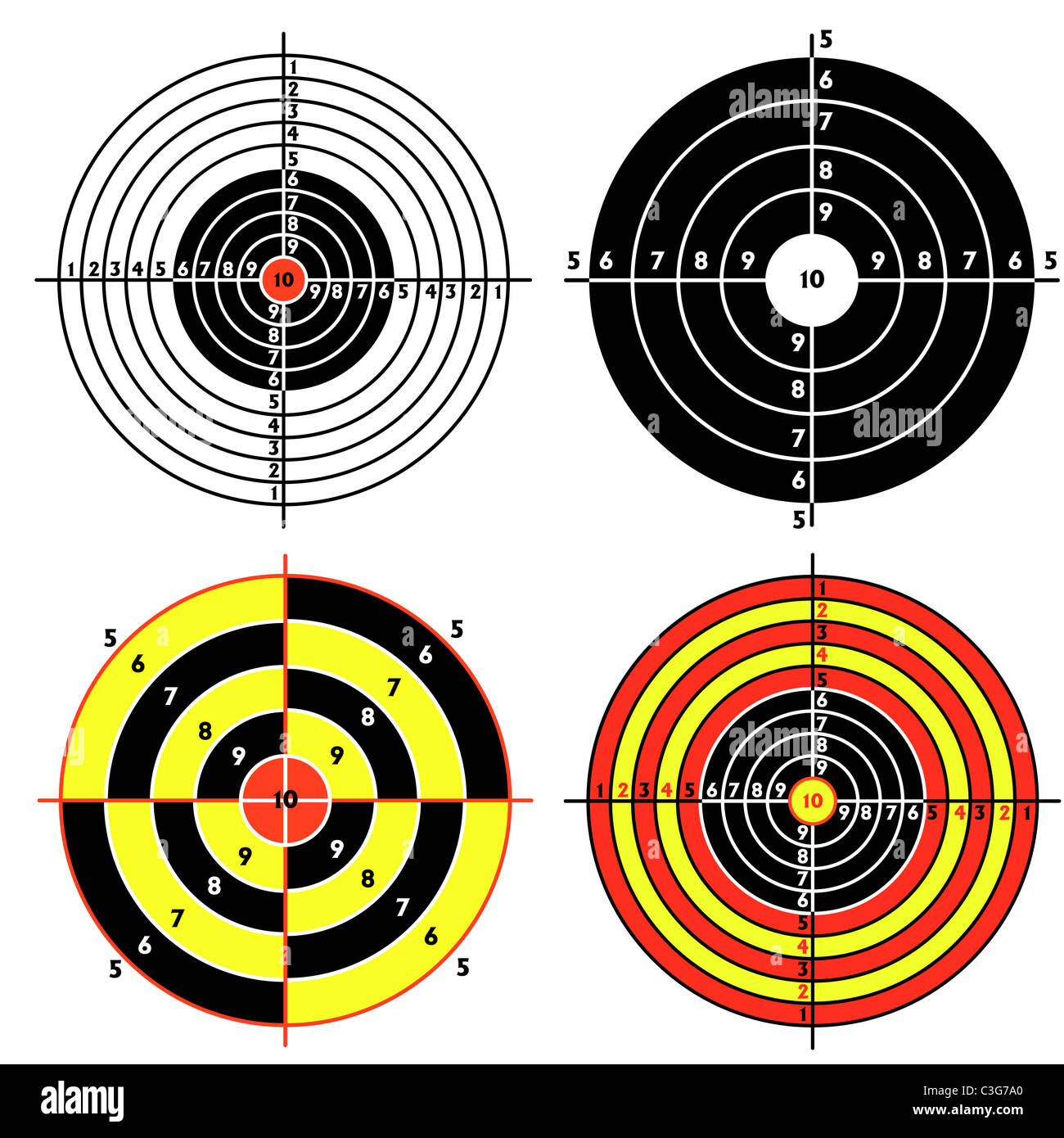 Set targets for practical pistol shooting, exercise. Vector ...