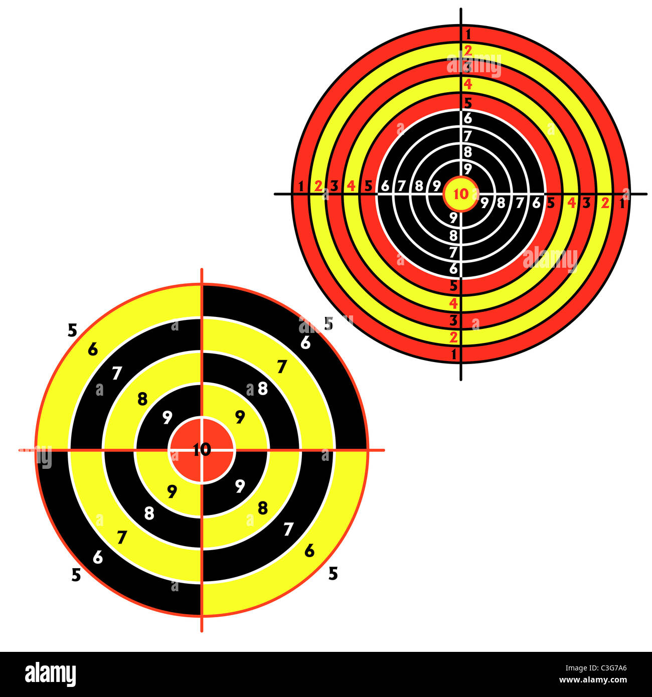 Set targets for practical pistol shooting, exercise. Vector ...