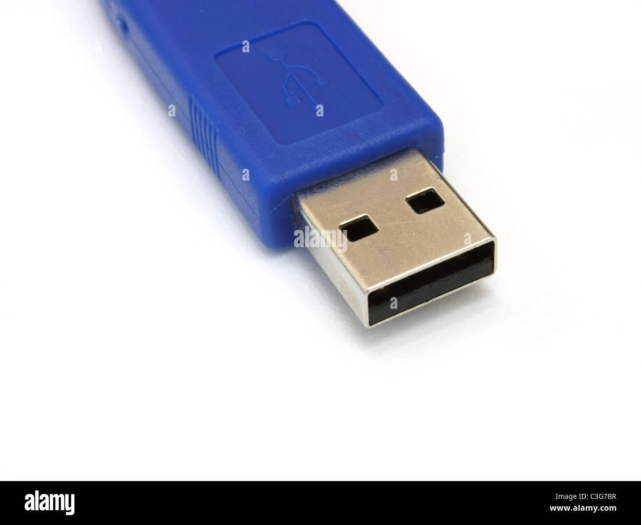 Computer usb cable isolated data on white background Stock Photo - Alamy