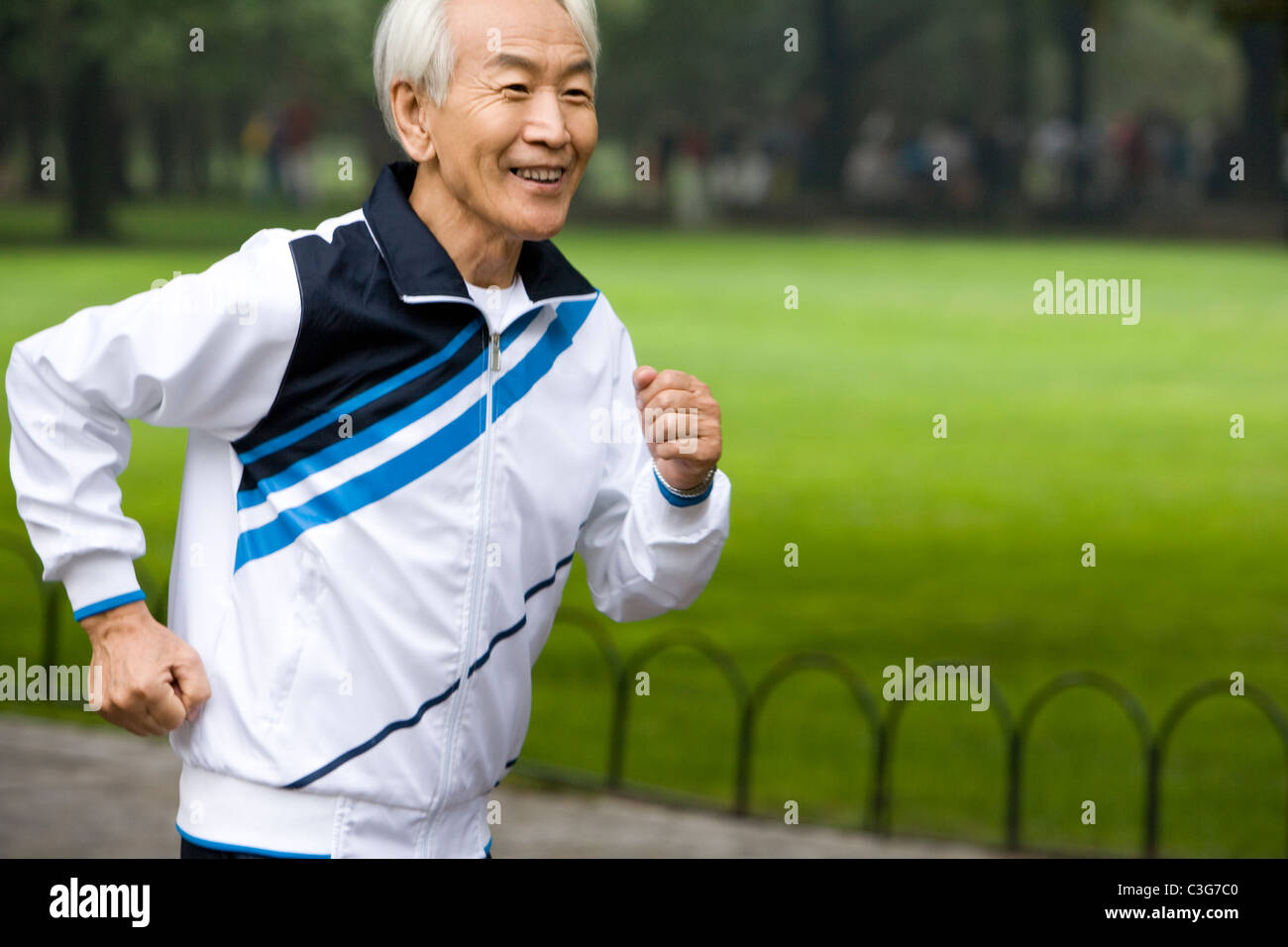 Senior chinese man jogging in hi-res stock photography and images - Alamy