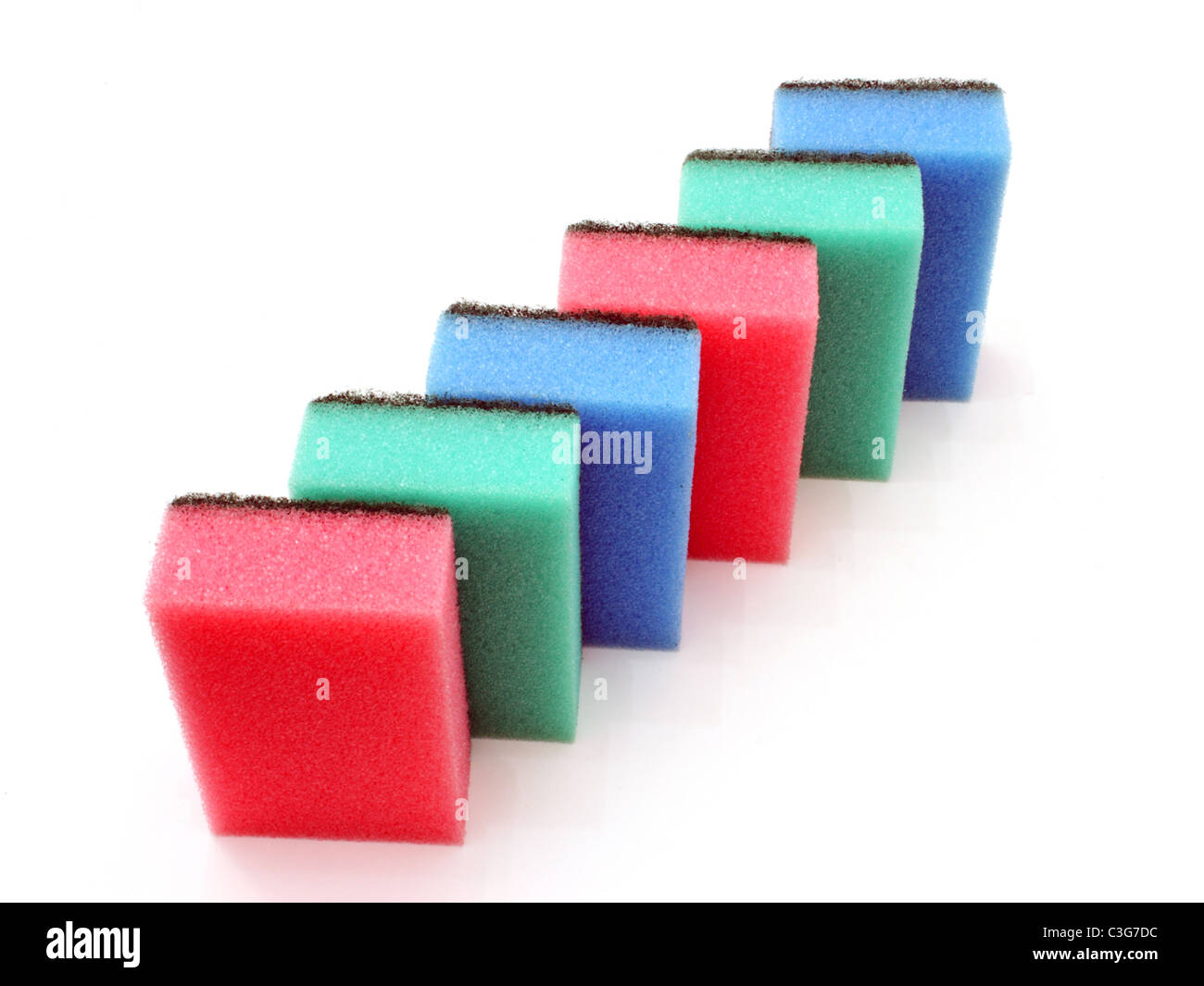 Multicolored sponges color isolated on white background, unhygienic ...