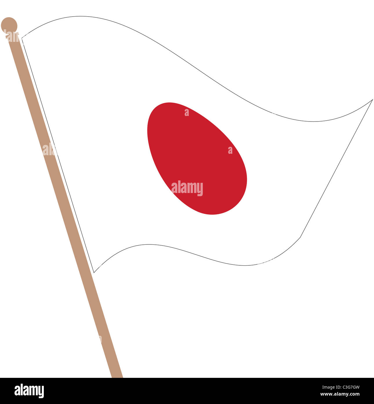 Japanese flag illustration Cut Out Stock Images & Pictures - Alamy