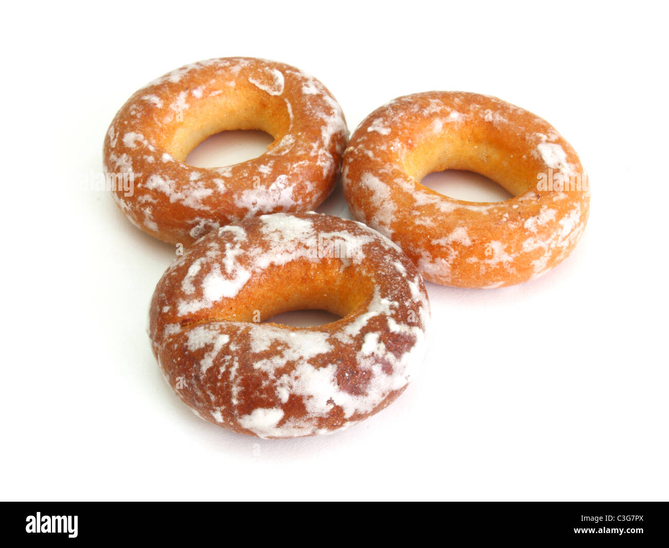 Plain bagel isolated on white background with copy space, in horizontal ...