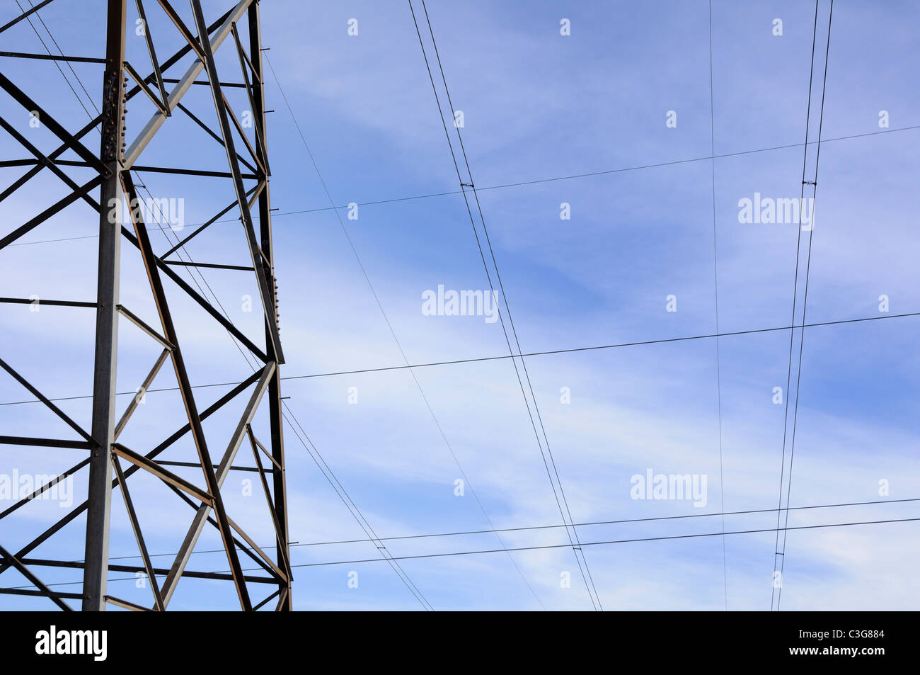 Power lines long wires hi-res stock photography and images - Alamy