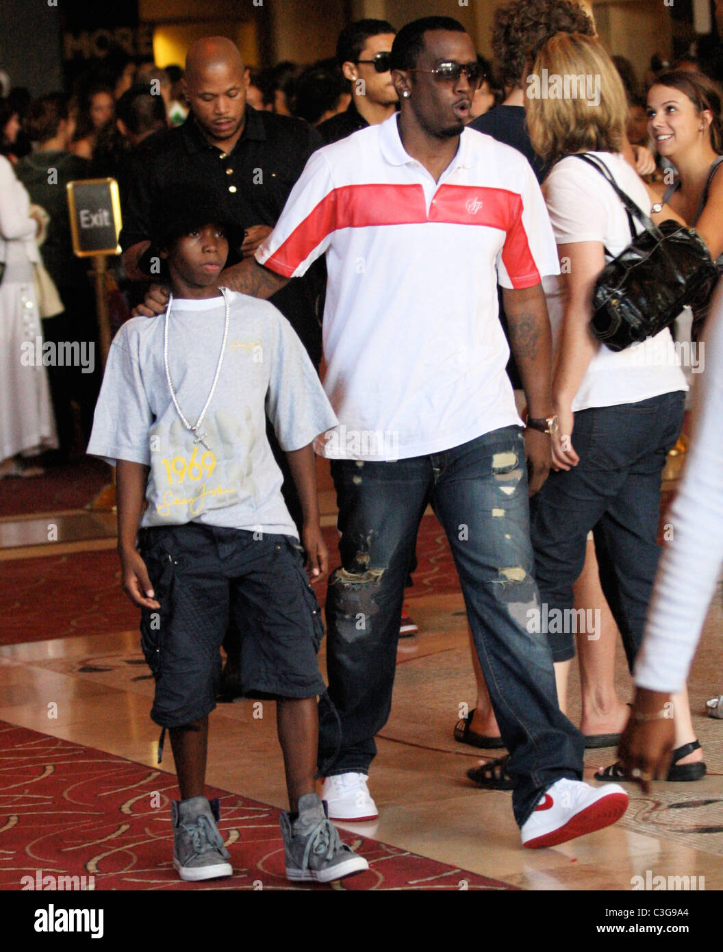 Sean Combs AKA Sean 'Diddy' Combs and his son Christian leave the ...