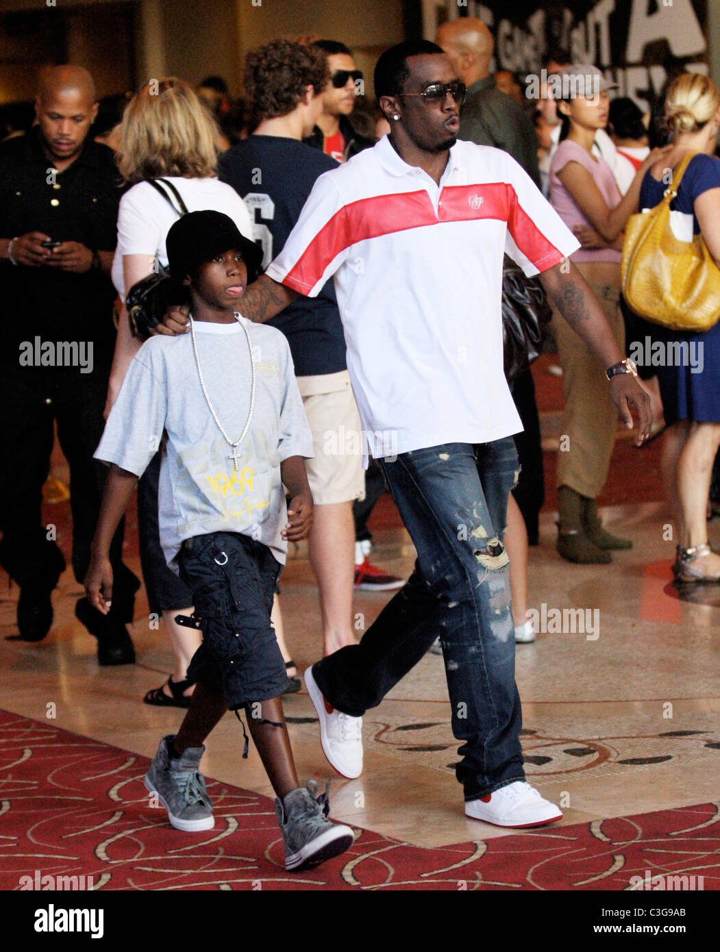 Sean Combs AKA Sean 'Diddy' Combs and his son Christian leave the ...