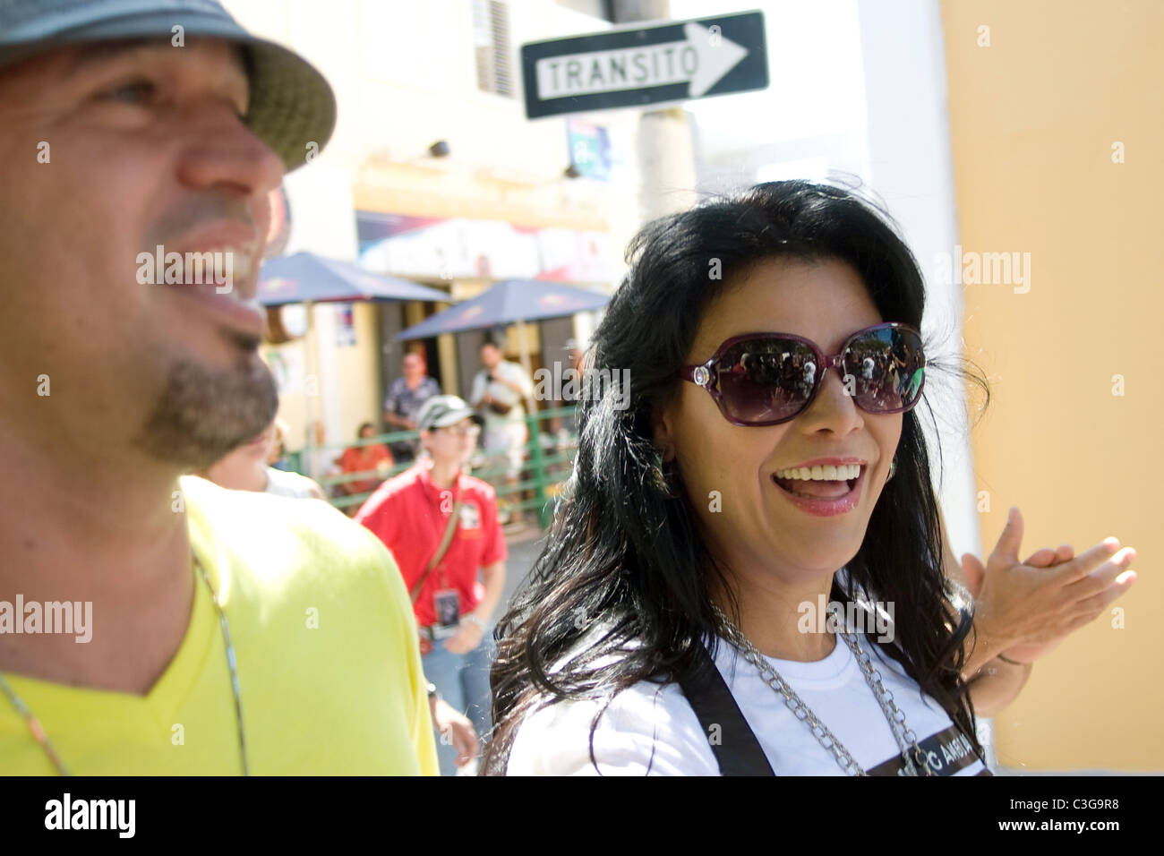 Latin singer Olga Tanon filming a music video "CARITAS" with merengue ...