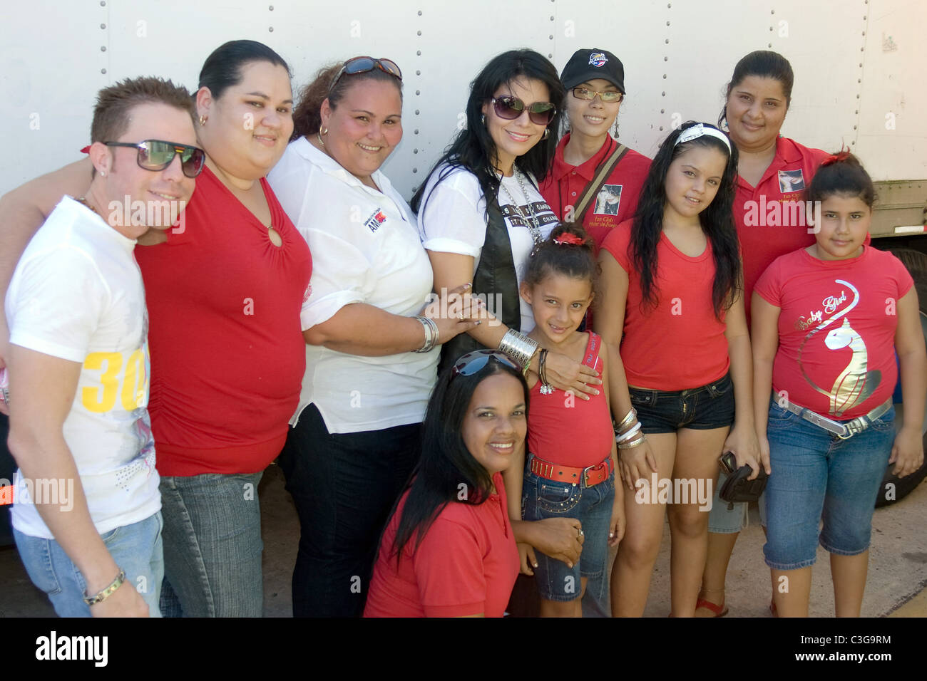 Latin singer Olga Tanon filming a music video "CARITAS" with merengue ...