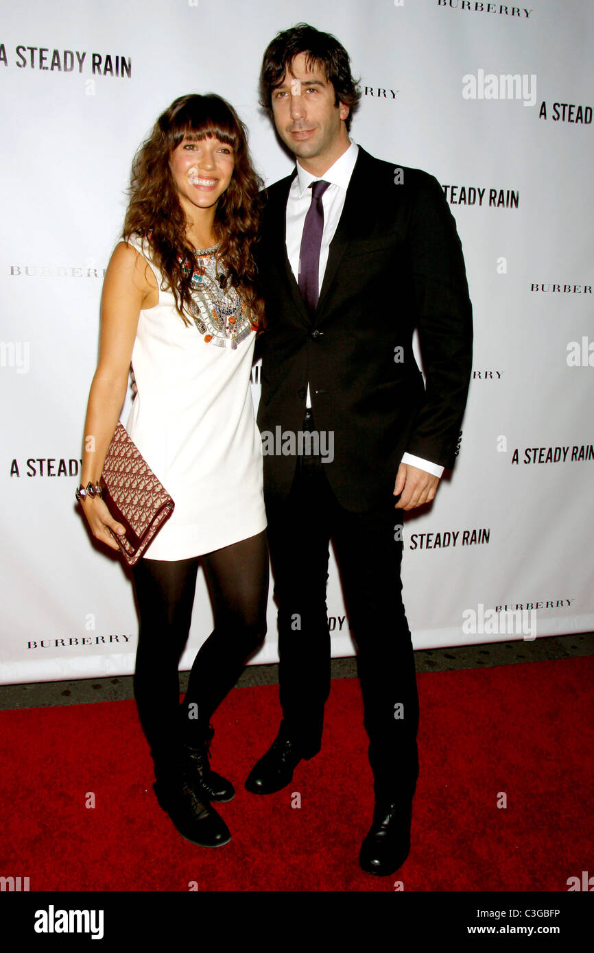 Zoe Buckman and David Schwimmer Opening night of 'A Steady Rain' on ...