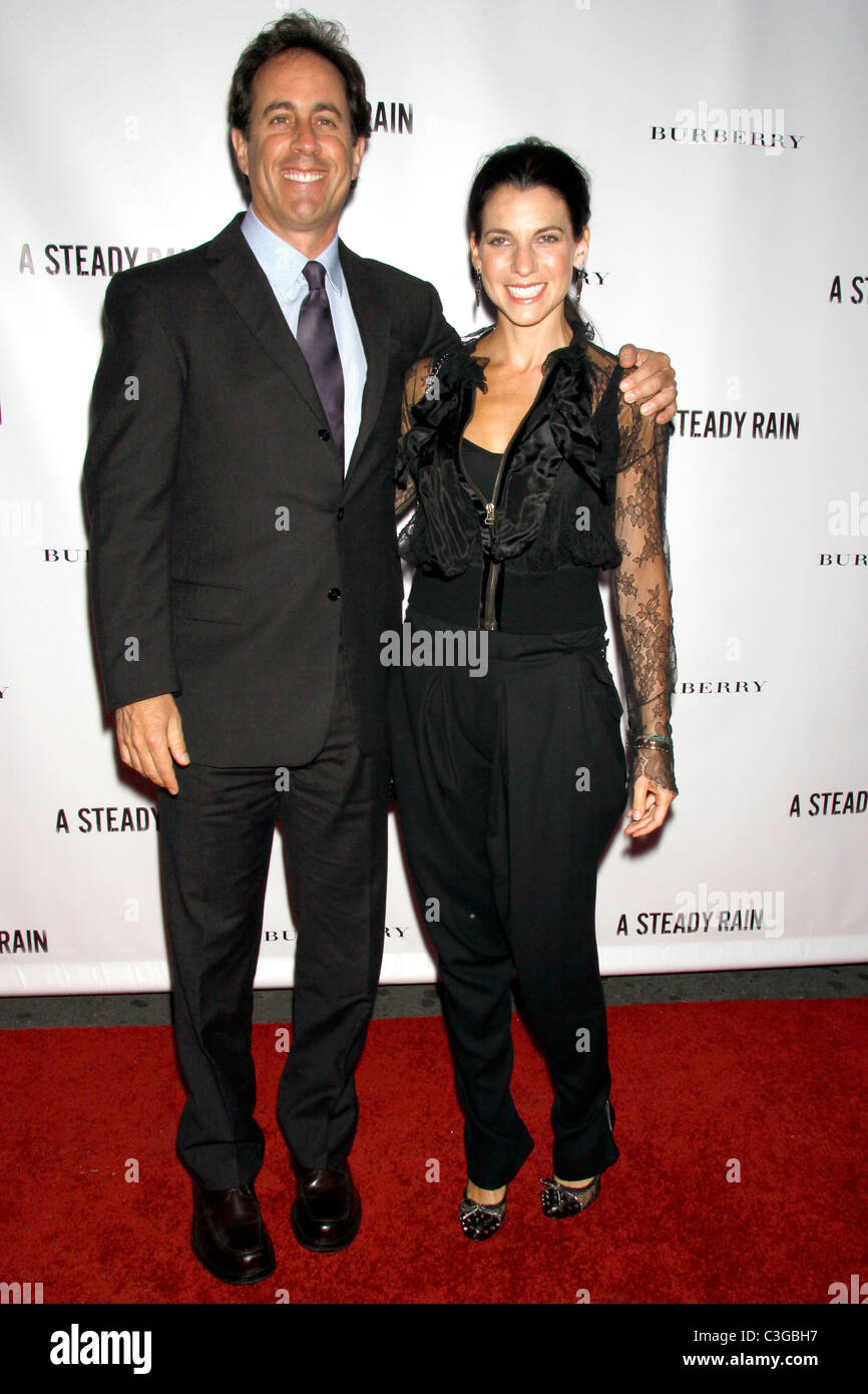Jerry Seinfeld and Jessica Seinfeld Opening night of 'A Steady Rain' on ...