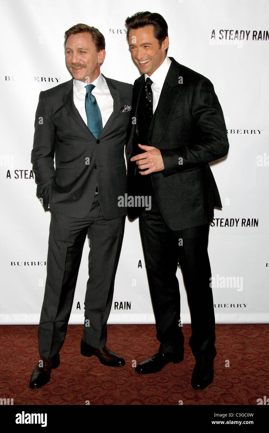 Daniel Craig and Hugh Jackman Press Reception of 'A Steady Rain' on ...
