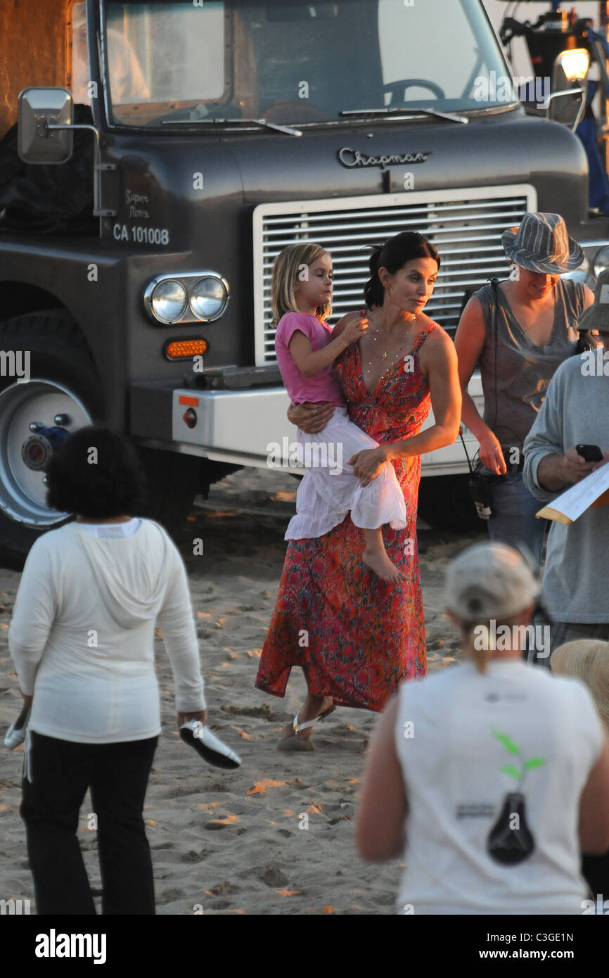 Courteney Cox with her daughter, Coco Riley Arquette, on the set of her ...