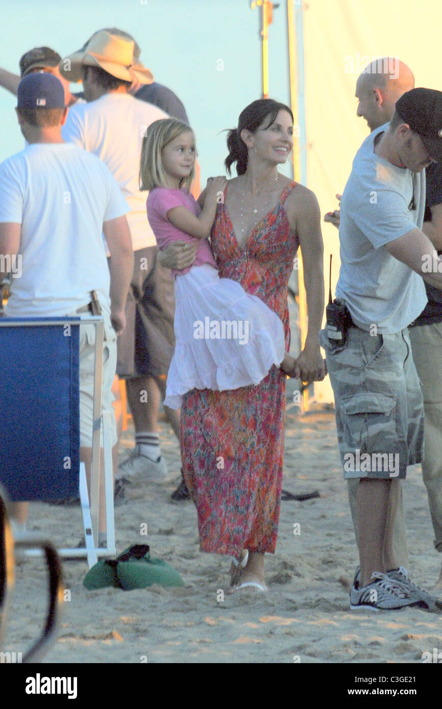 Courteney Cox with her daughter, Coco Riley Arquette, on the set of her ...