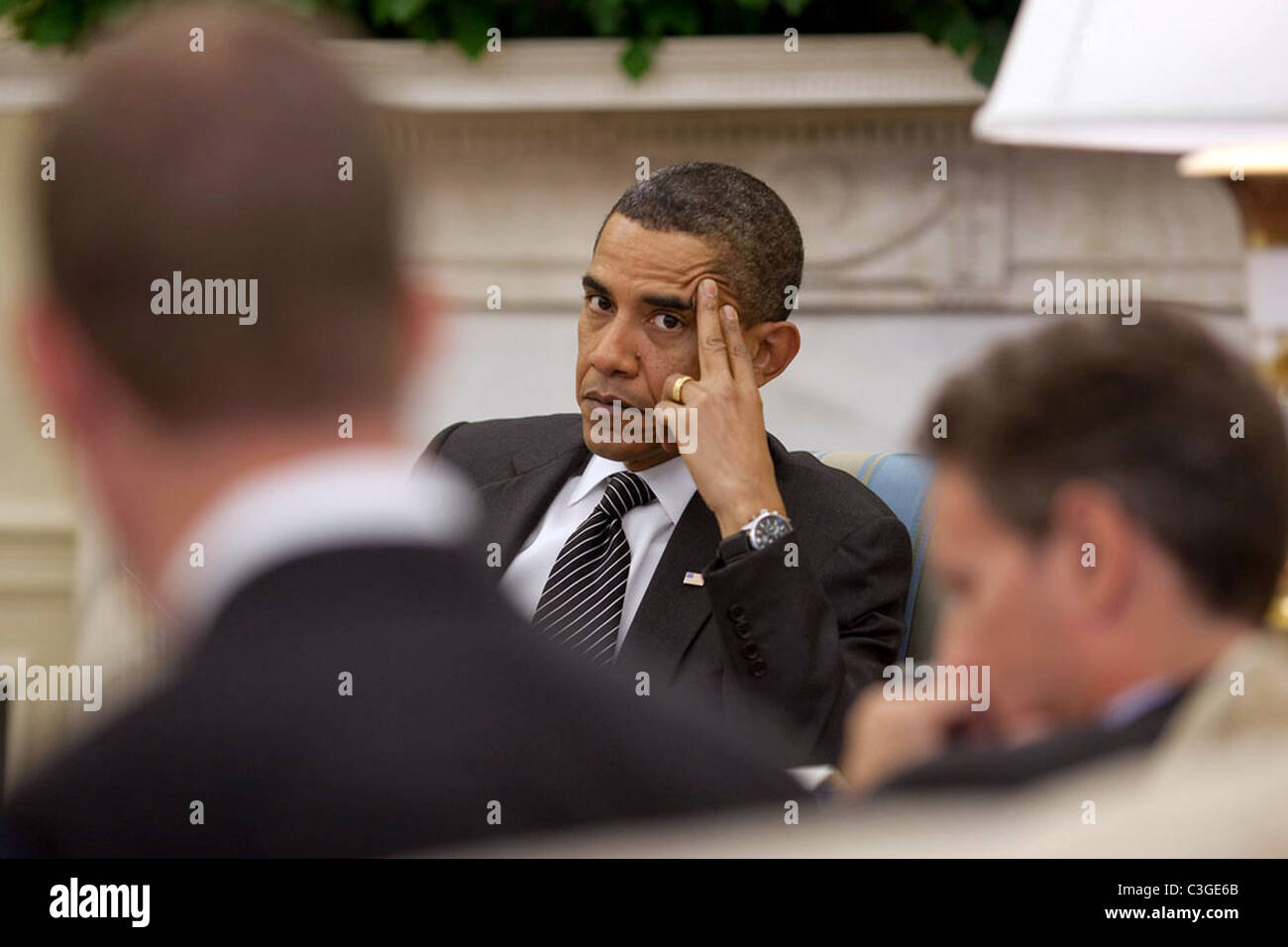 President Barack Obama meets with Ron A. Bloom and Treasury Secretary ...