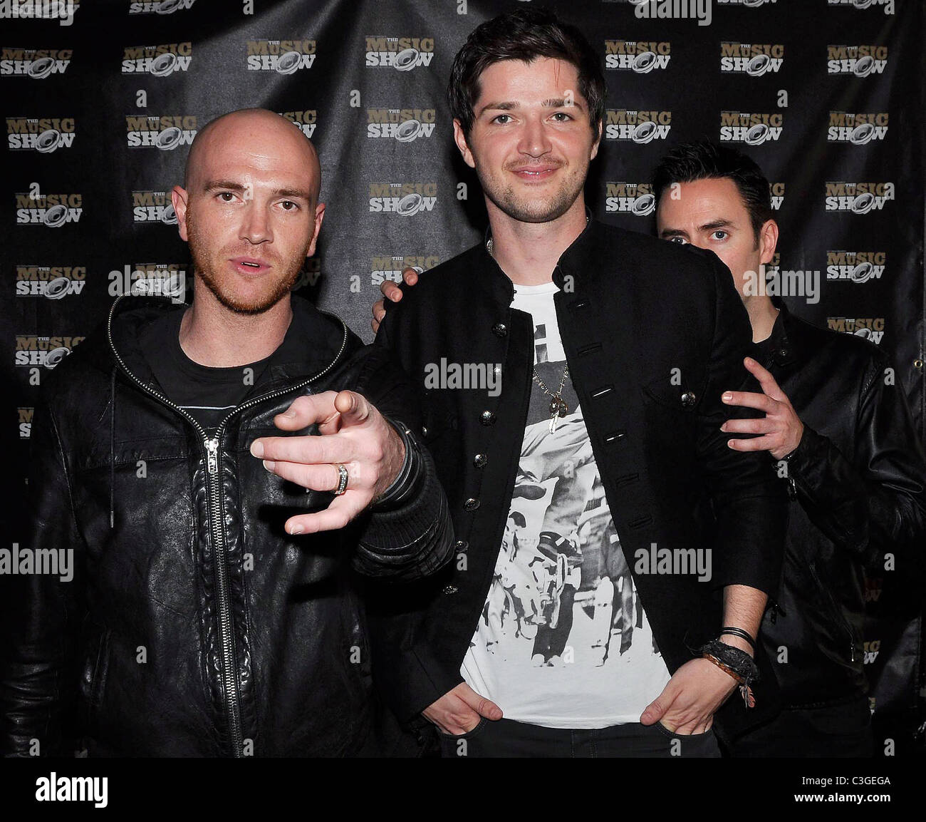 Danny O'Donoghue, Mark Sheehan, and Glen Power of The Script attend the ...
