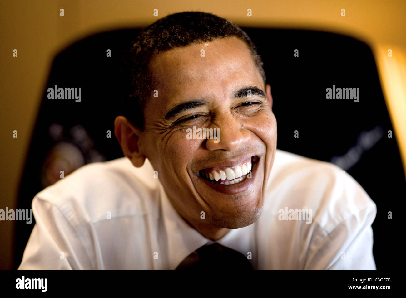 President Barack Obama conducts an interview with a news magazine ...