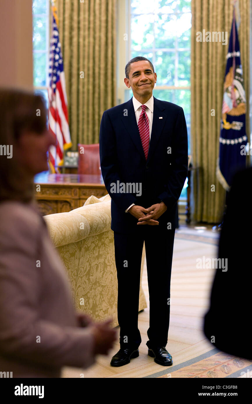 President Barack Obama waits to greet arriving foreign ambassadors in ...