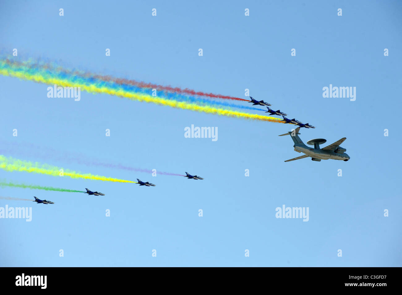 The leading formation of the PLA Air Force show,a Kongjing-2000 AEWC ...