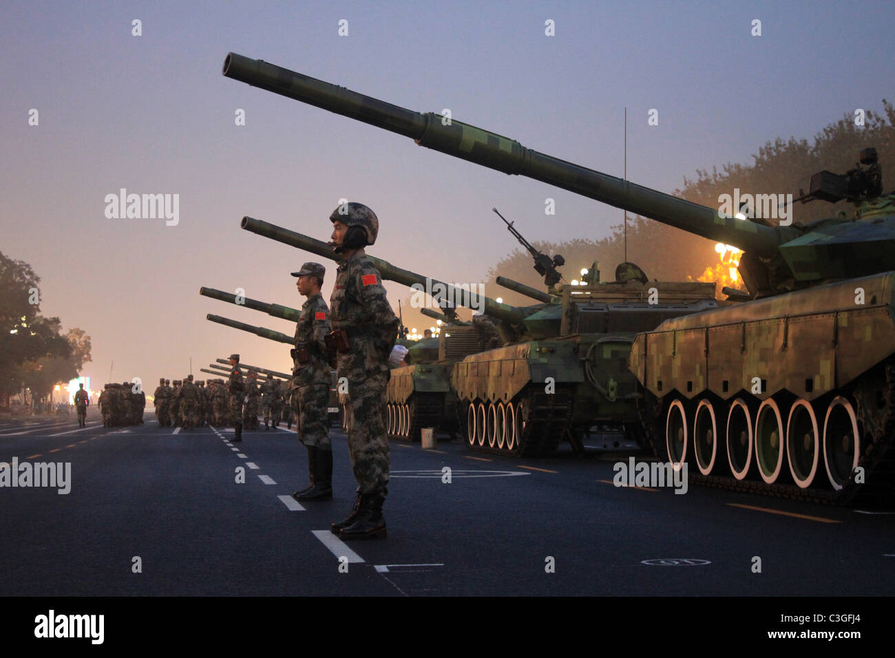 PLA troops prepare for the military parade in Tian`anmen Square in ...