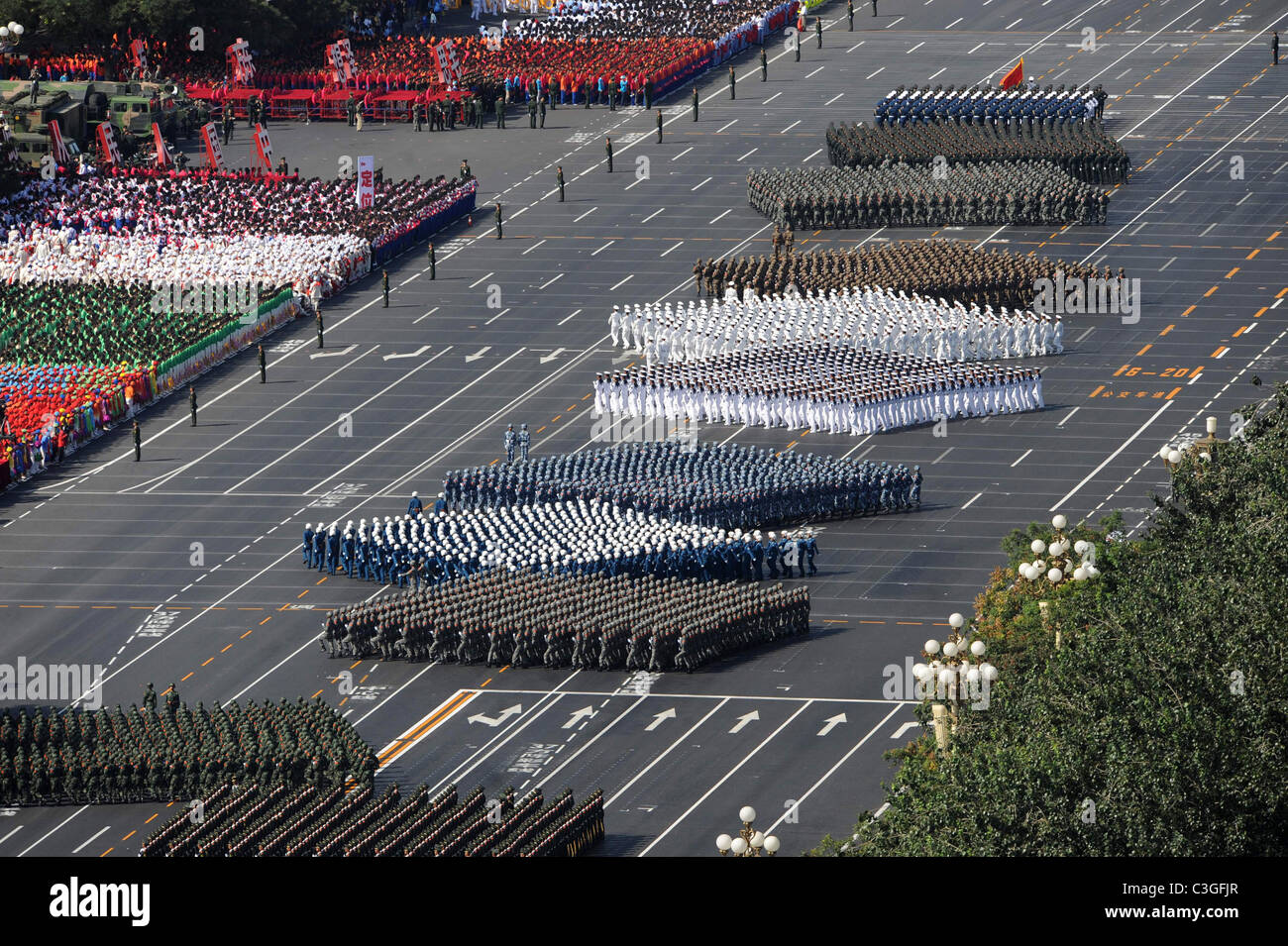 PLA troops prepare for the military parade in Tian`anmen Square in ...