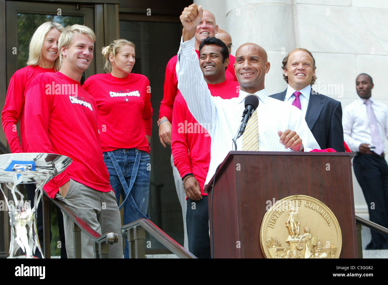 Washington DC Mayor Adrian Fenty during a press conference at the John ...