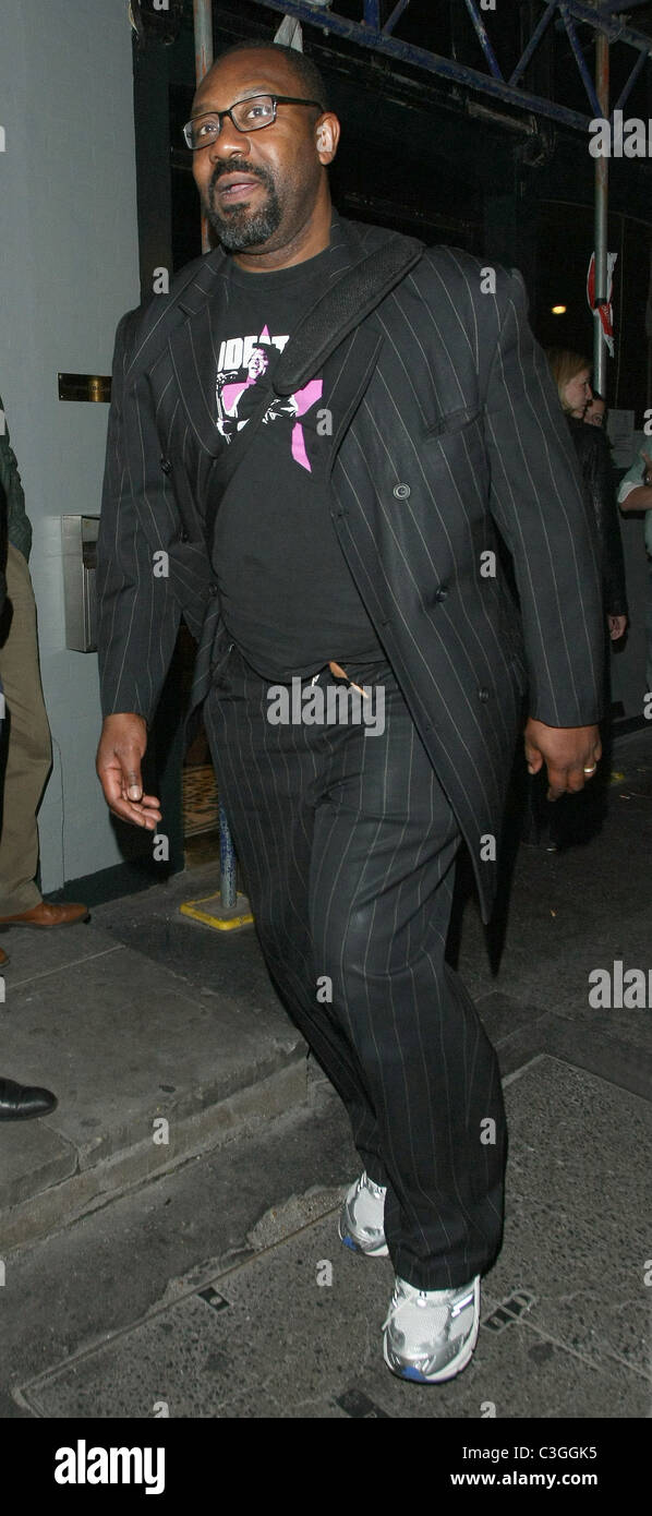 English comedian Lenny Henry leaving the Groucho private members only ...