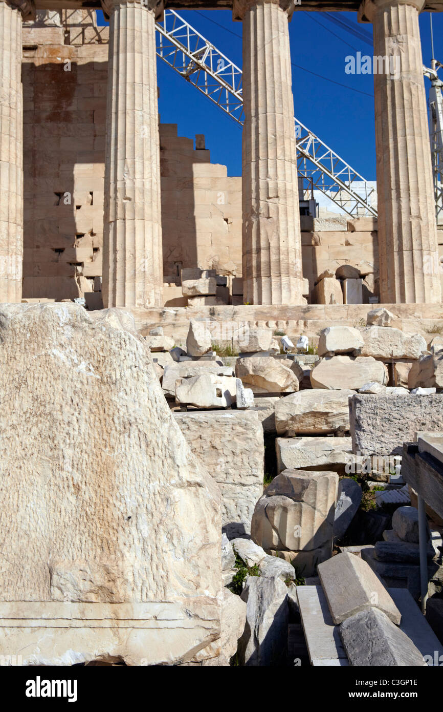 Pillars of acropolis athens greece hi-res stock photography and images ...