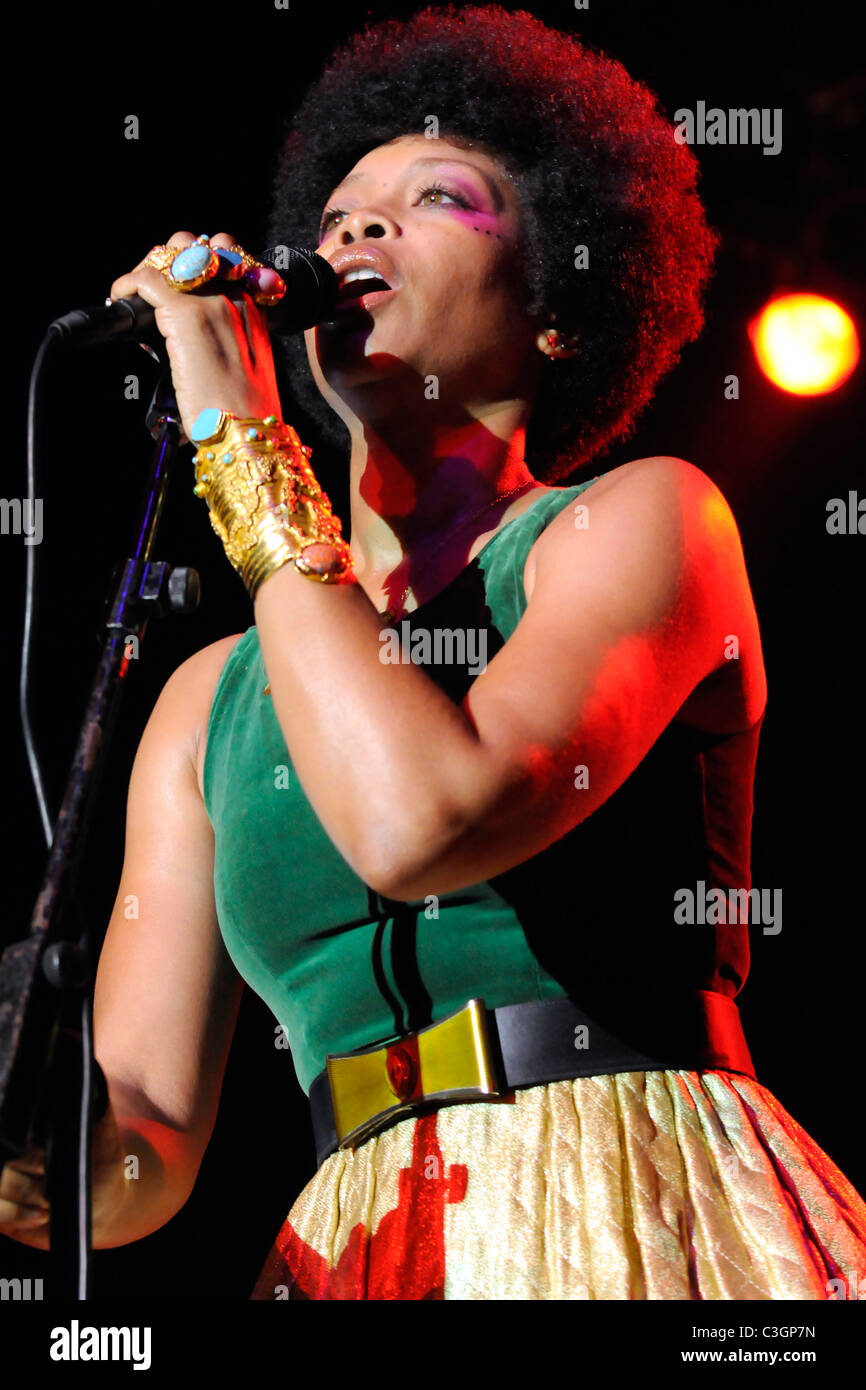 Singer Erykah Badu performing live at the Hollywood Palladium Hollywood ...