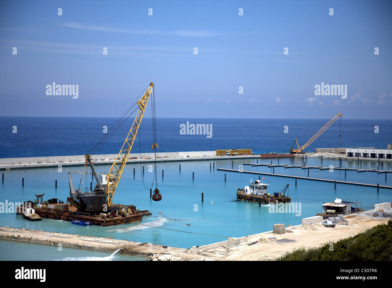 building of a new marina in Northern Cyprus Stock Photo - Alamy