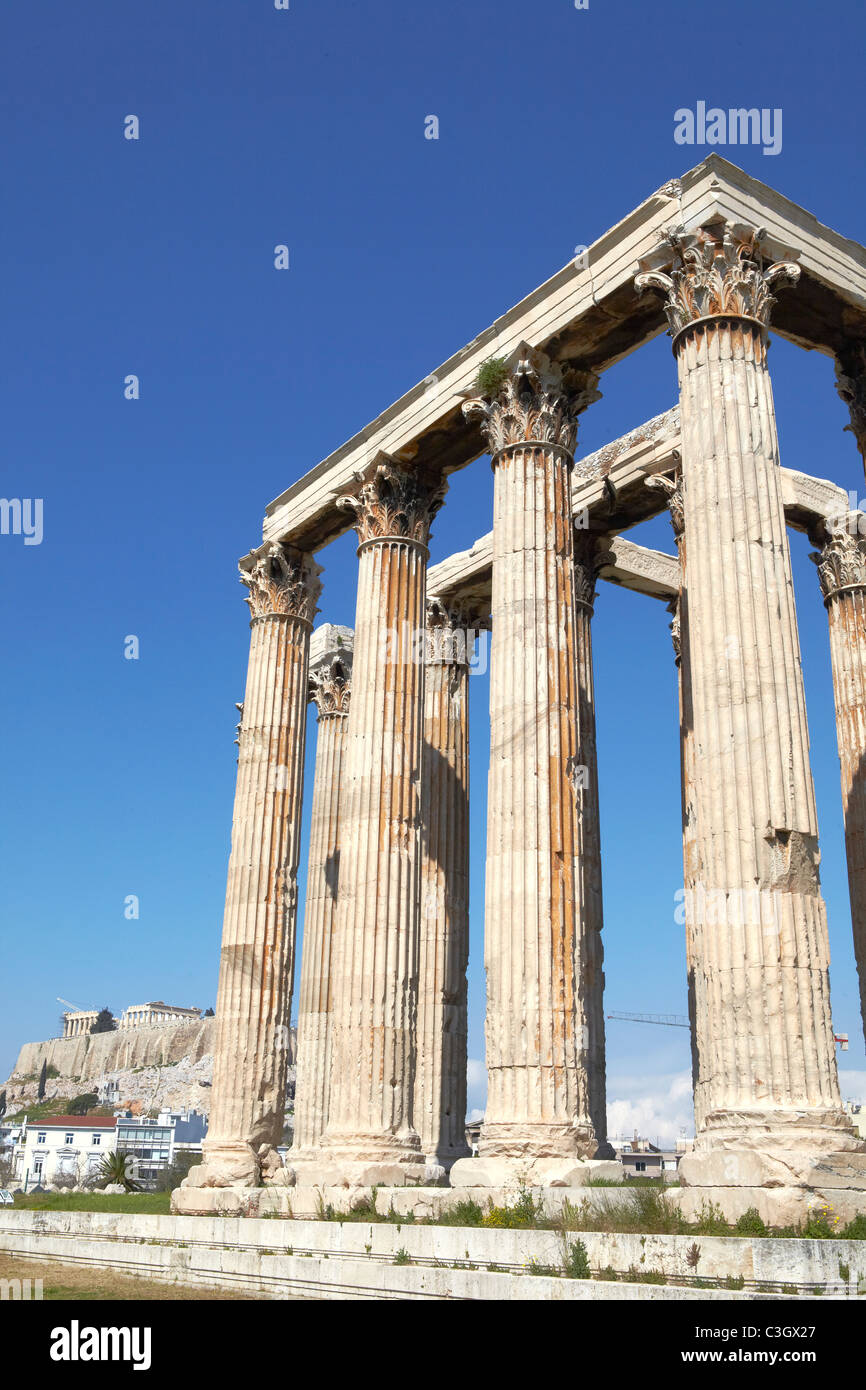 old pillars, Acropolis, Athens, Greece Stock Photo - Alamy
