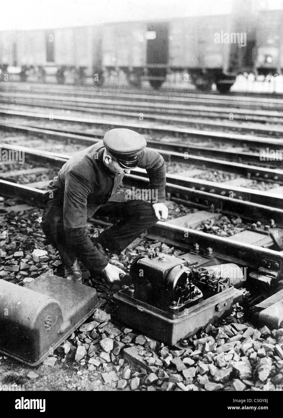 Railway official during the general strike, 1920 Stock Photo - Alamy