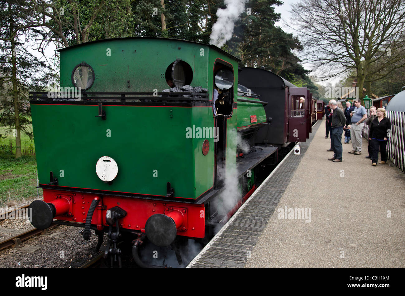 People on the platform of Holt Station on the North Norfolk Railway ...
