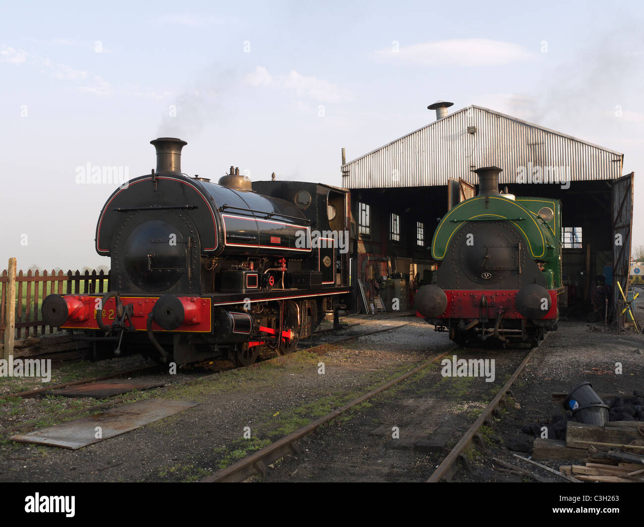 Pair of Peckett and sons saddle tank locomotives Stock Photo - Alamy