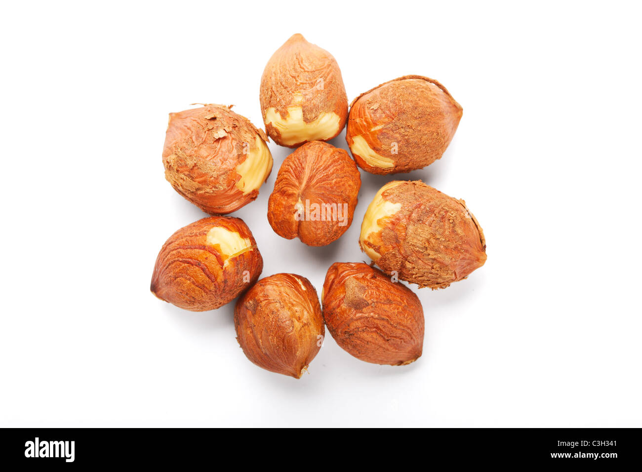 Wood nuts isolated on a white background Stock Photo - Alamy