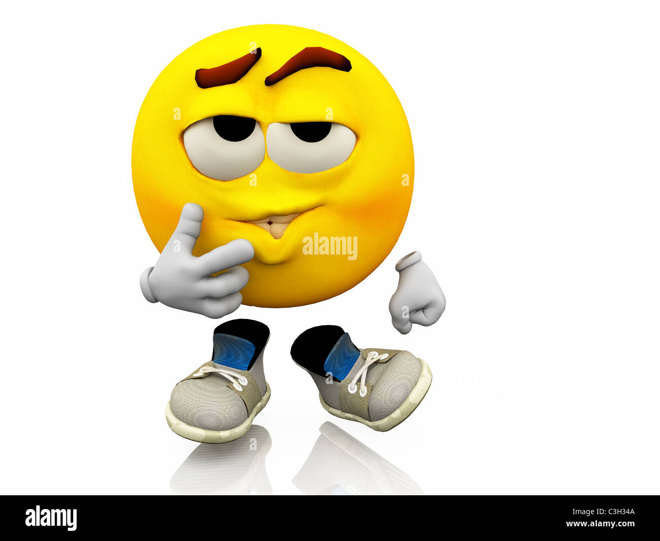 Smiley, emoticon. Facial expression. Sarcastic emotional expression on ...