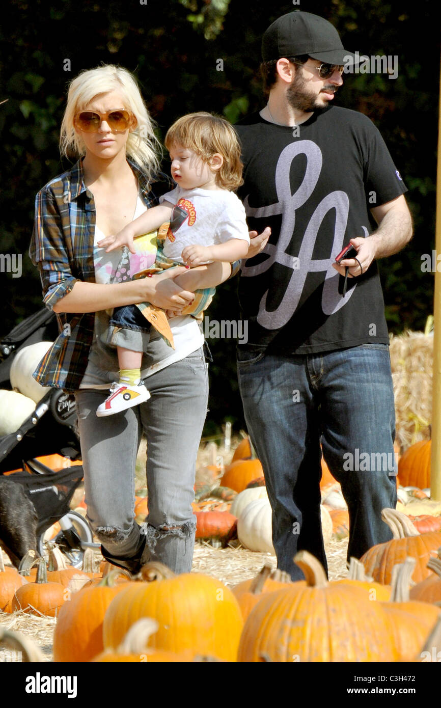 Christina Aguilera, son Max and Jordan Bratman visits Mr. Bones Pumpkin Patch in West Hollywood ...