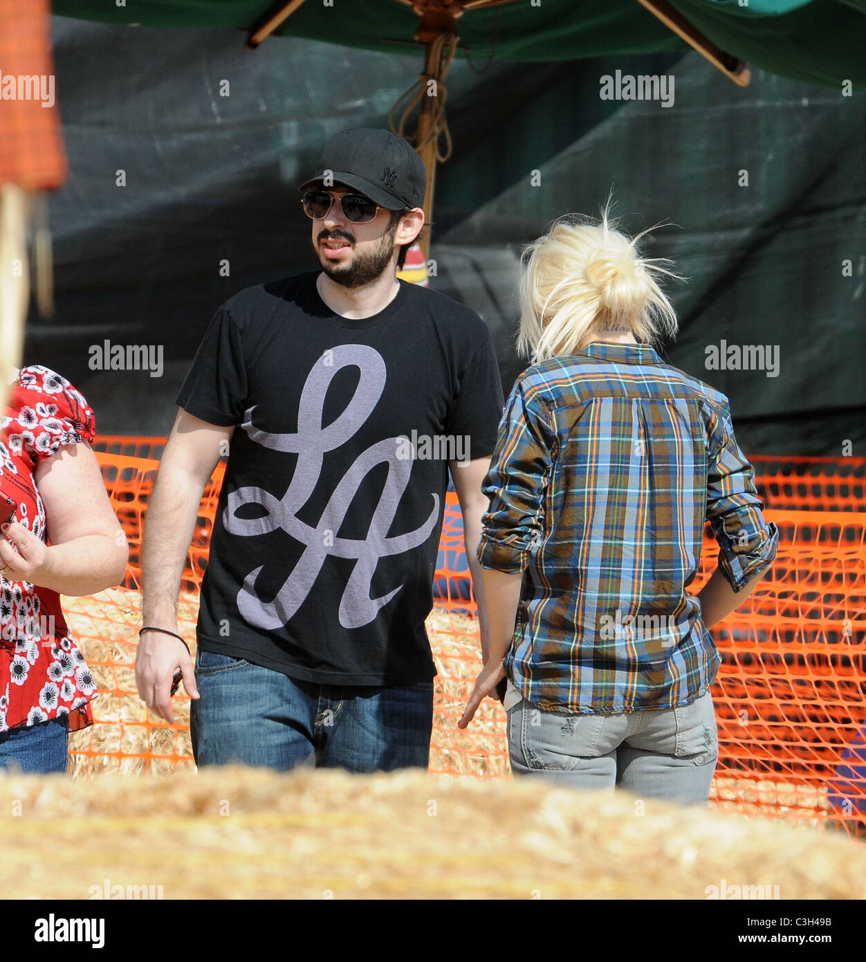 Jordan Bratman, Christina Aguilera and son Max visit Mr. Bones Pumpkin Patch in West Hollywood ...