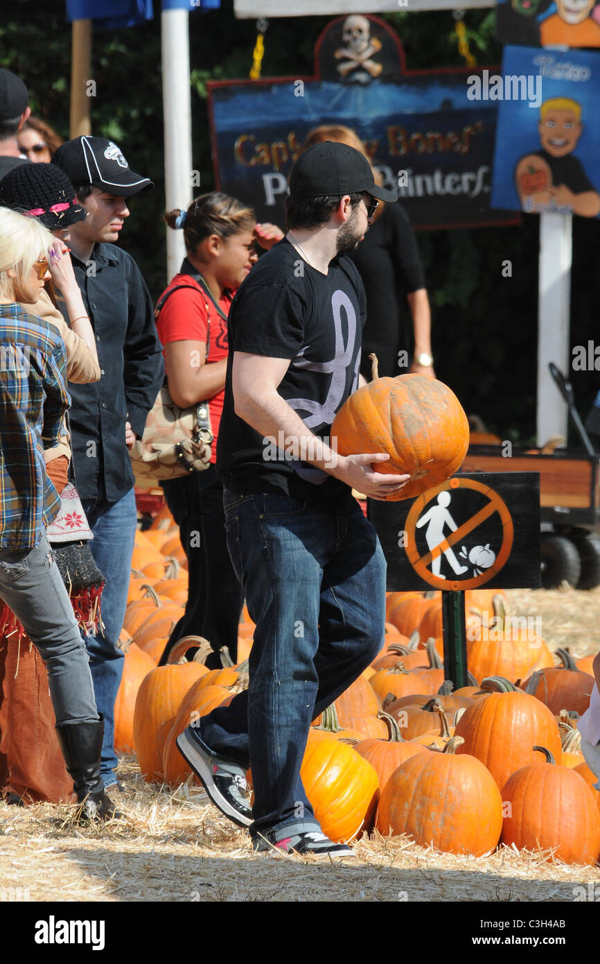 Jordan Bratman, Christina Aguilera and son Max visit Mr. Bones Pumpkin Patch in West Hollywood ...