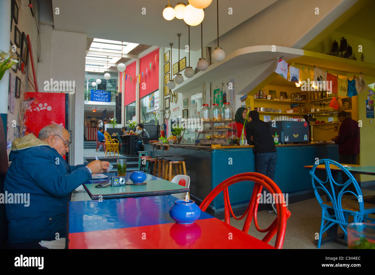 Cinema Rif cafe interior Tangier Morocco northern Africa Stock Photo ...
