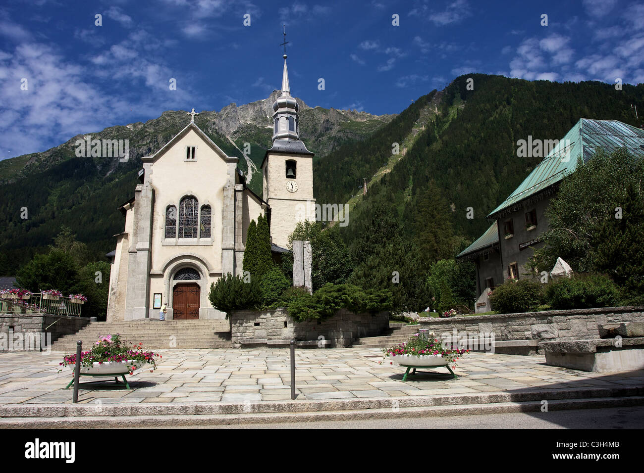 Church in Chamonix Stock Photo - Alamy