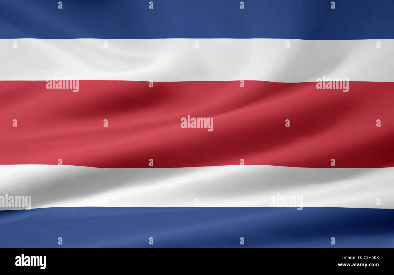 High resolution flag of Costa Rica Stock Photo - Alamy