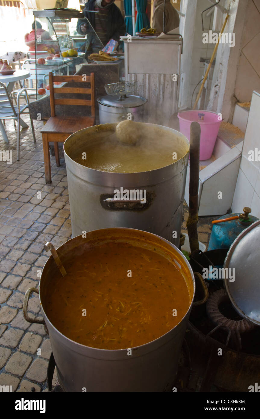 Soup made in big saucepans at Le Grand Socco square Tangier Morocco ...