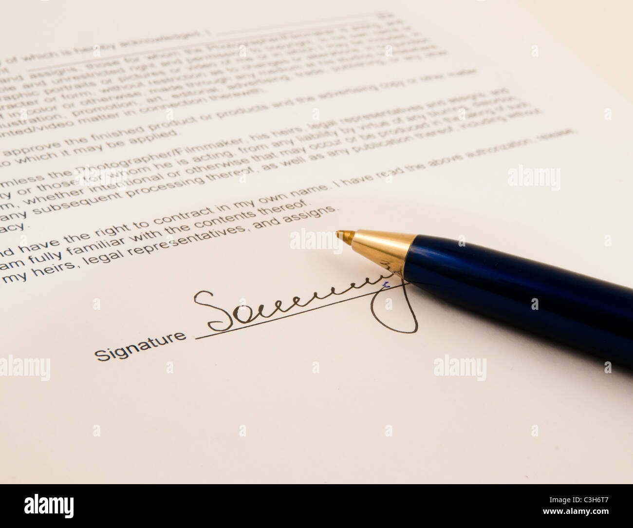 Close-up of a pen. Signature Stock Photo - Alamy