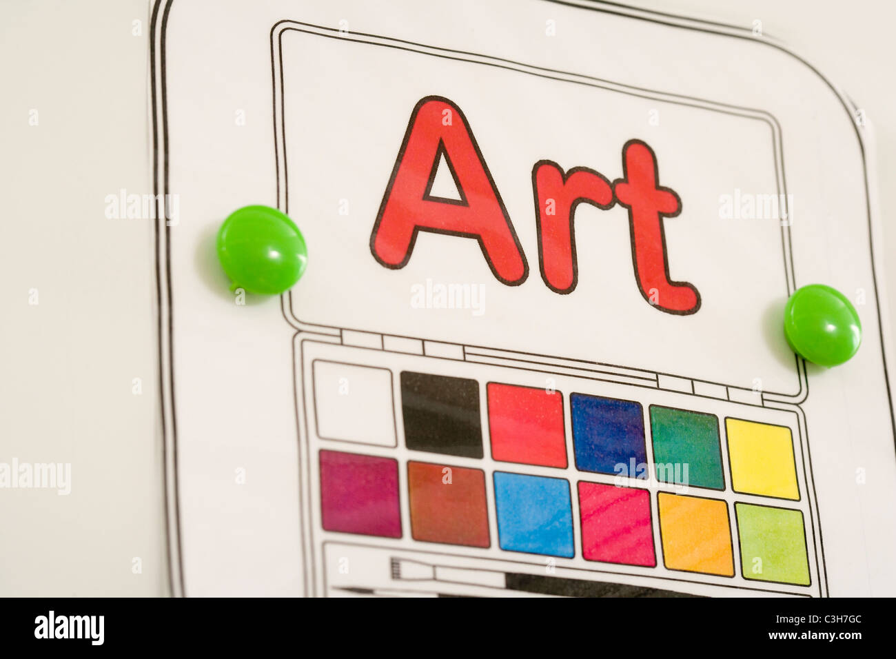 Art sign for elementary classroom Stock Photo - Alamy