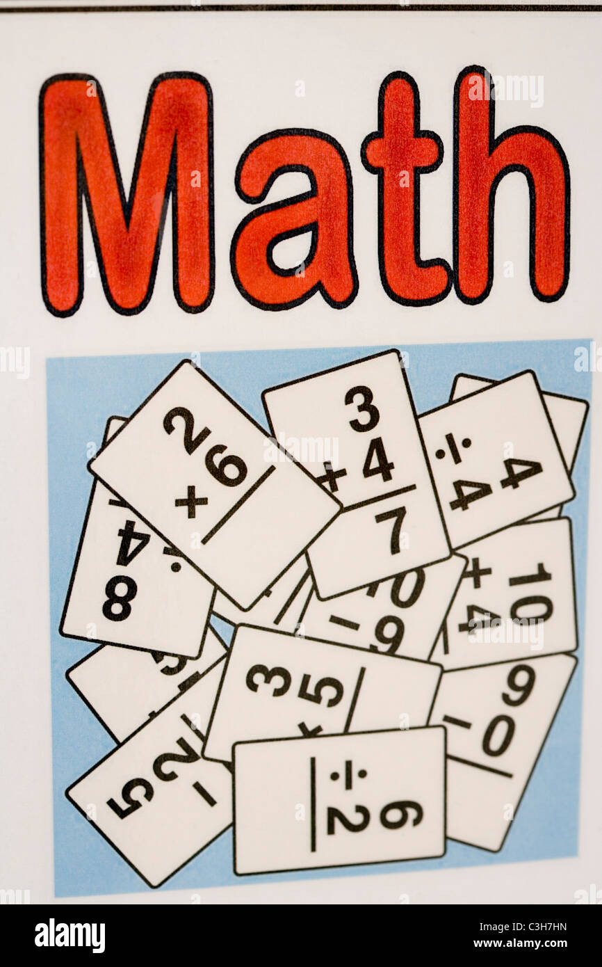 Math sign for elementary classroom Stock Photo - Alamy